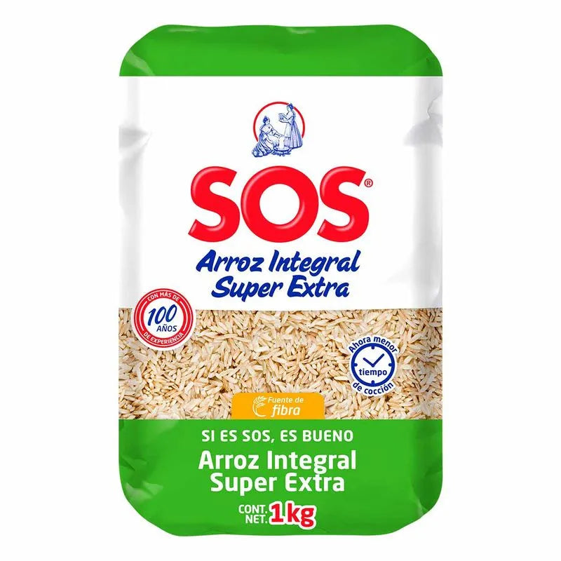 ARROZ INTEGRAL SOS BOLSA 1KG – Súper La Violeta