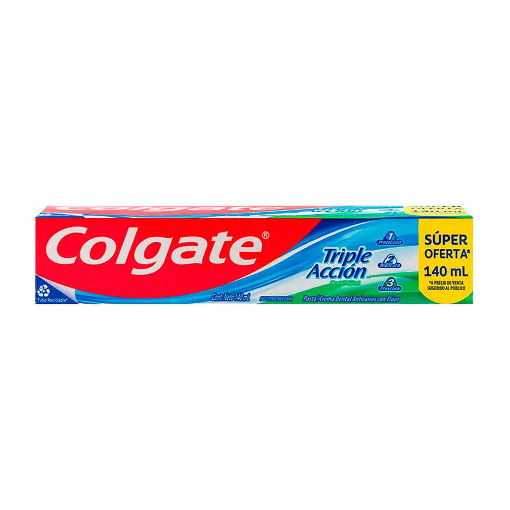 Crema Dental Colgate 140ml Triple Acción | Súper La Violeta – Súper La ...