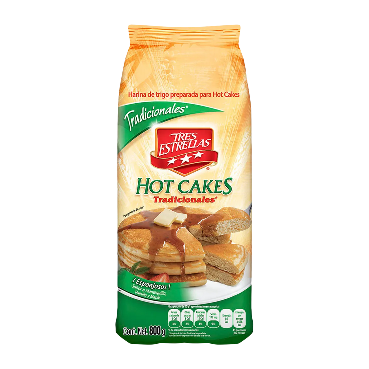 Harina para Hot Cakes Tres Estrellas 800 g Tradicionales | Súper La ...