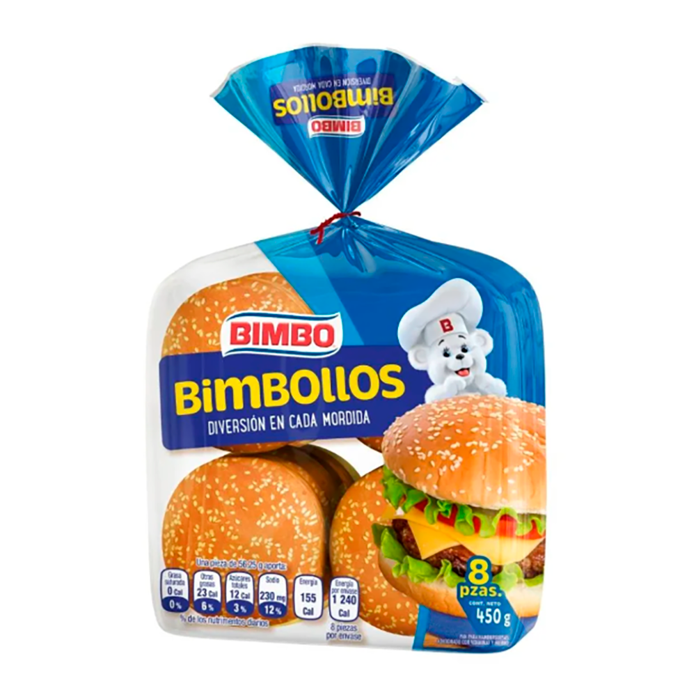 Pan para Hamburguesas Bimbo Blanco Bimbollo 8/450 gr. – Súper La Violeta