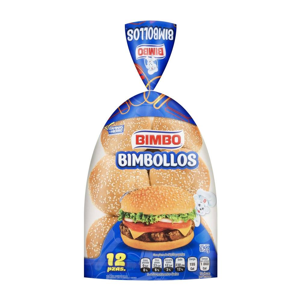 Pan para Hamburguesas Bimbo Blanco Bimbollo C/12 – Súper La Violeta